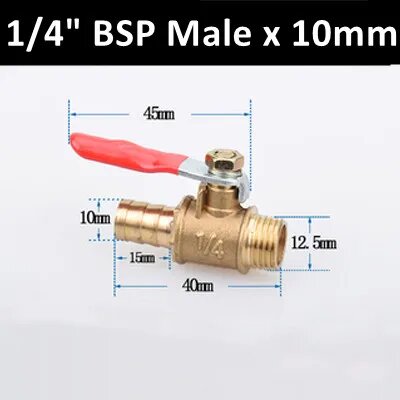 Медный шаровой кран 1/8 3/8 1/4 1/2 1l4M -10mm