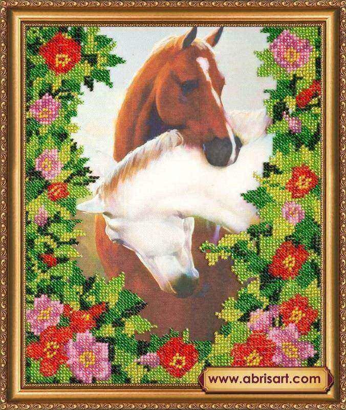 Набор для вышивания бисером Абрис Арт "Любовь" 20 х25 см, техника полукрест