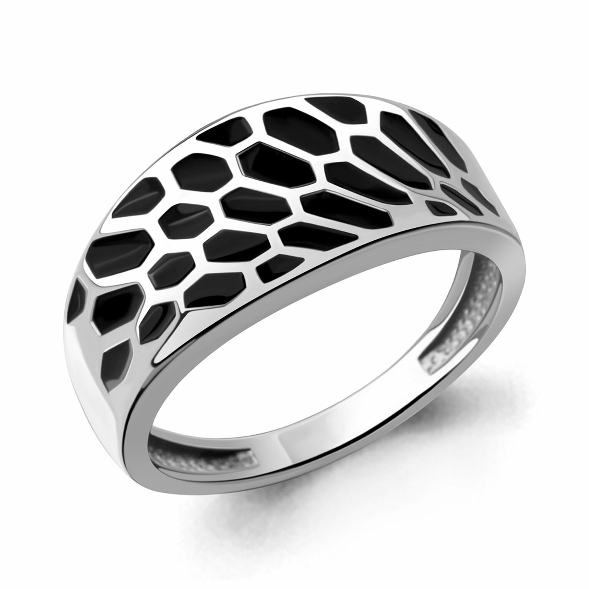 Кольцо, серебро, 925 проба, родирование, эмаль