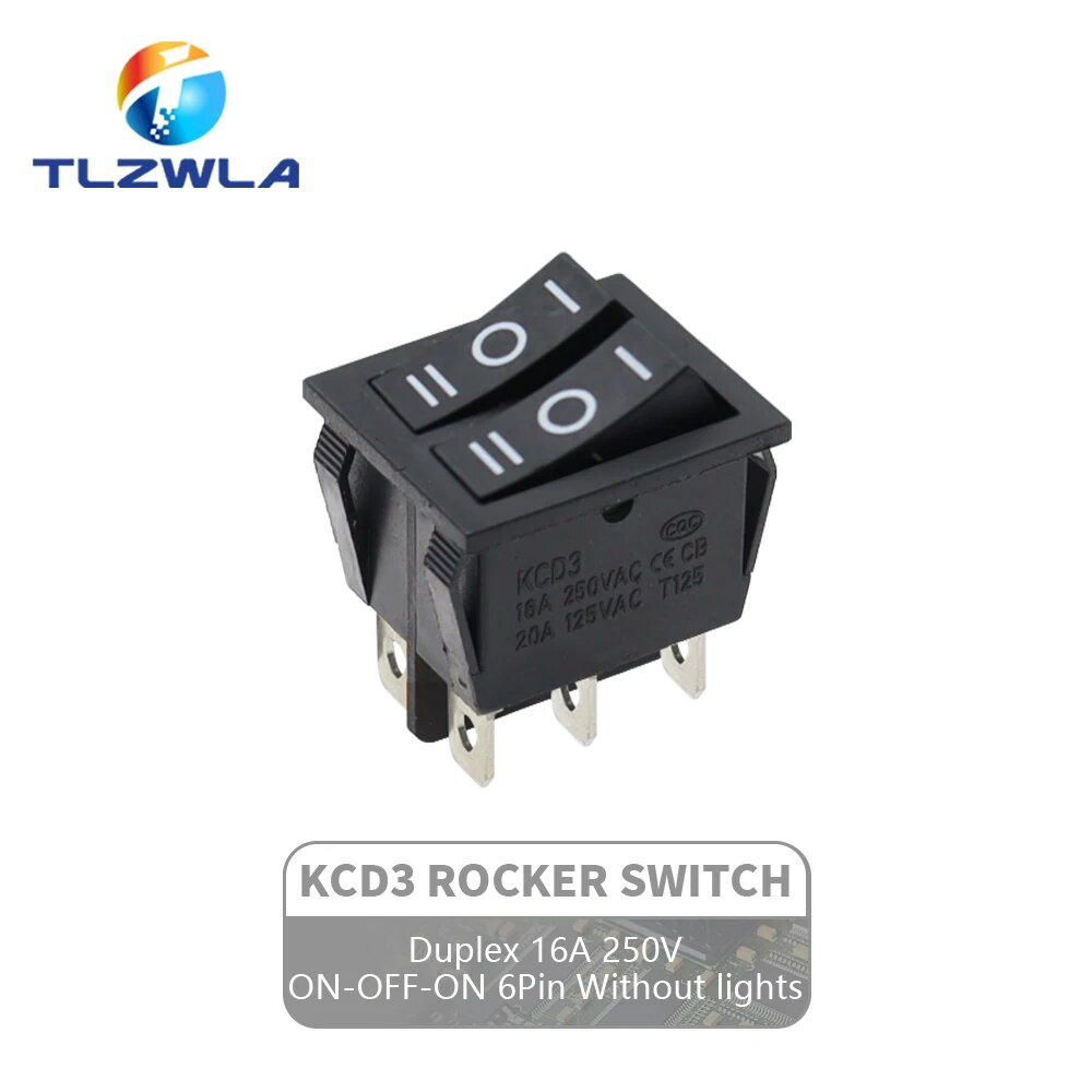 Переключатель KCD3 Rocker 16A 250V 6Pin On-Off-On