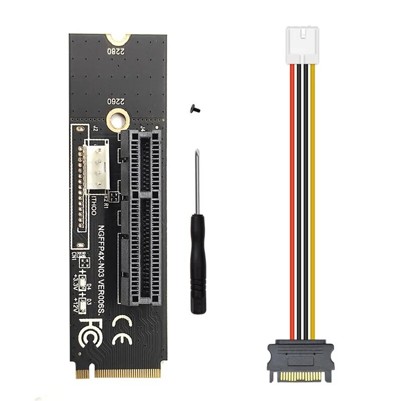 Adapter M2 to PCIe 4X h1111z SATA to 4Pin Power