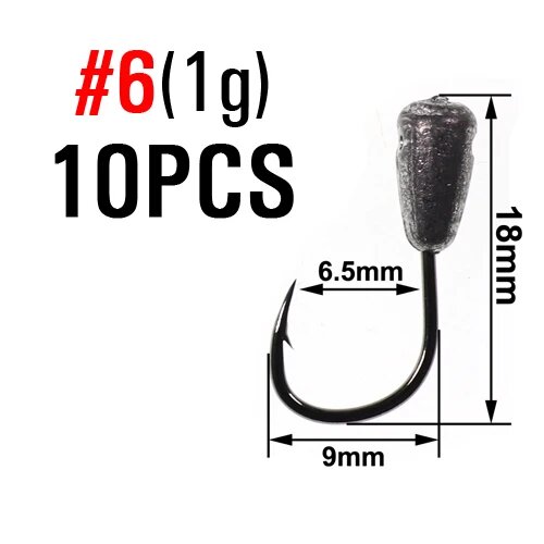 ICERIO Зимние рыболовные крючки 10 шт. 10pcs Size 6
