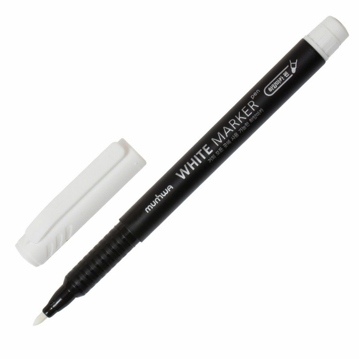 Маркер перманентный MunHwa (0.8-1.2мм, игольчатый наконечник, белый) (WPM-05), 144шт.