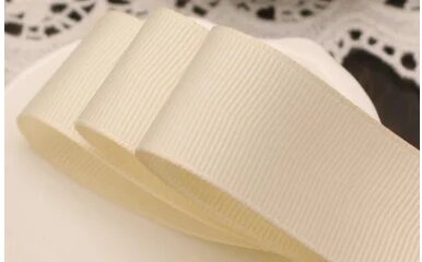 Лента репсовая полиэстер/хлопок 5 метров Белый, Beige, 19mm