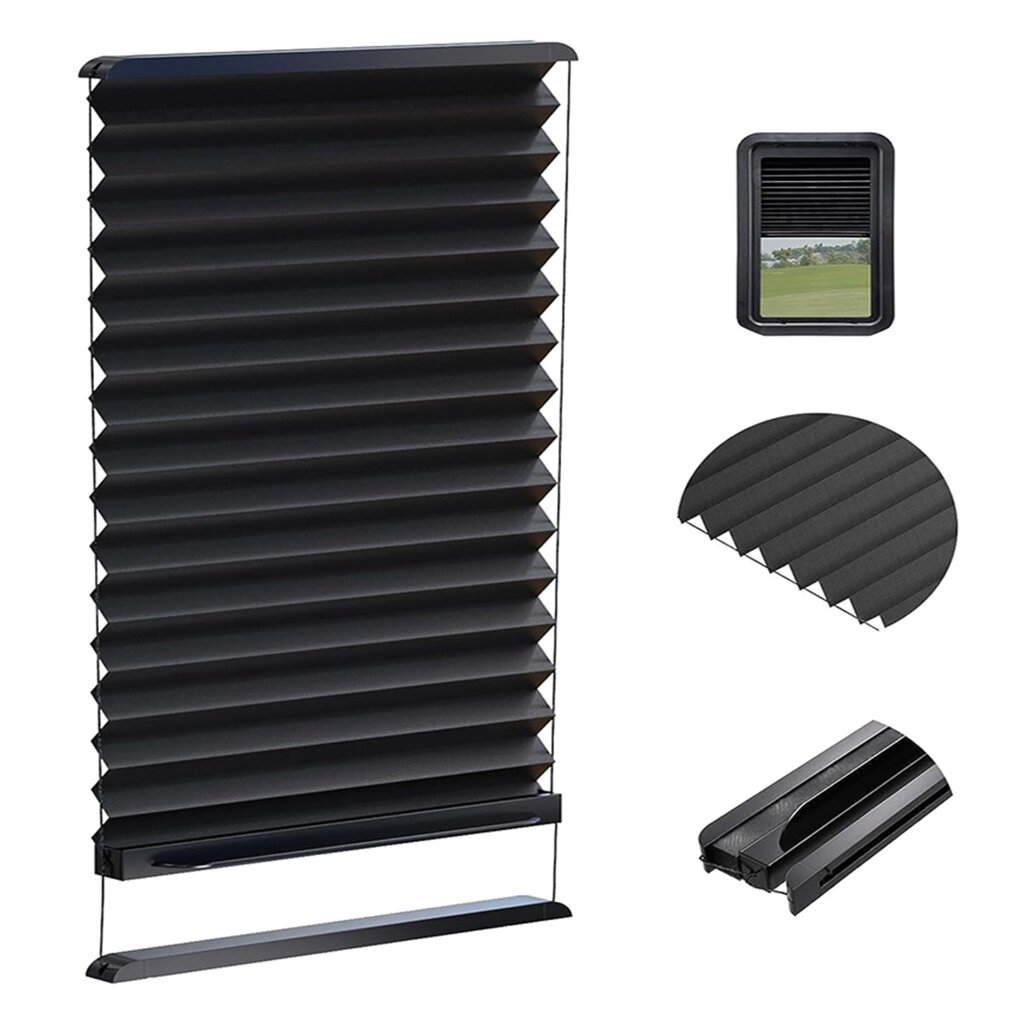 Обновленные Плиссированные Дверные Шторы С Ячеистым Затемнением Для Защиты От Солнца, Жалюзи для Входных Дверей Трейлера