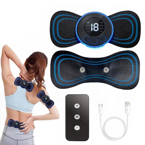 Портативный мини-электрический массажер для шеи с дистанционным управлением EMS-массажером для снятия мышечной боли, снятия боли в шее, спине, плечах, ступнях, ногах, электрический массаж всего тела и спондилез (стиль зарядки)
