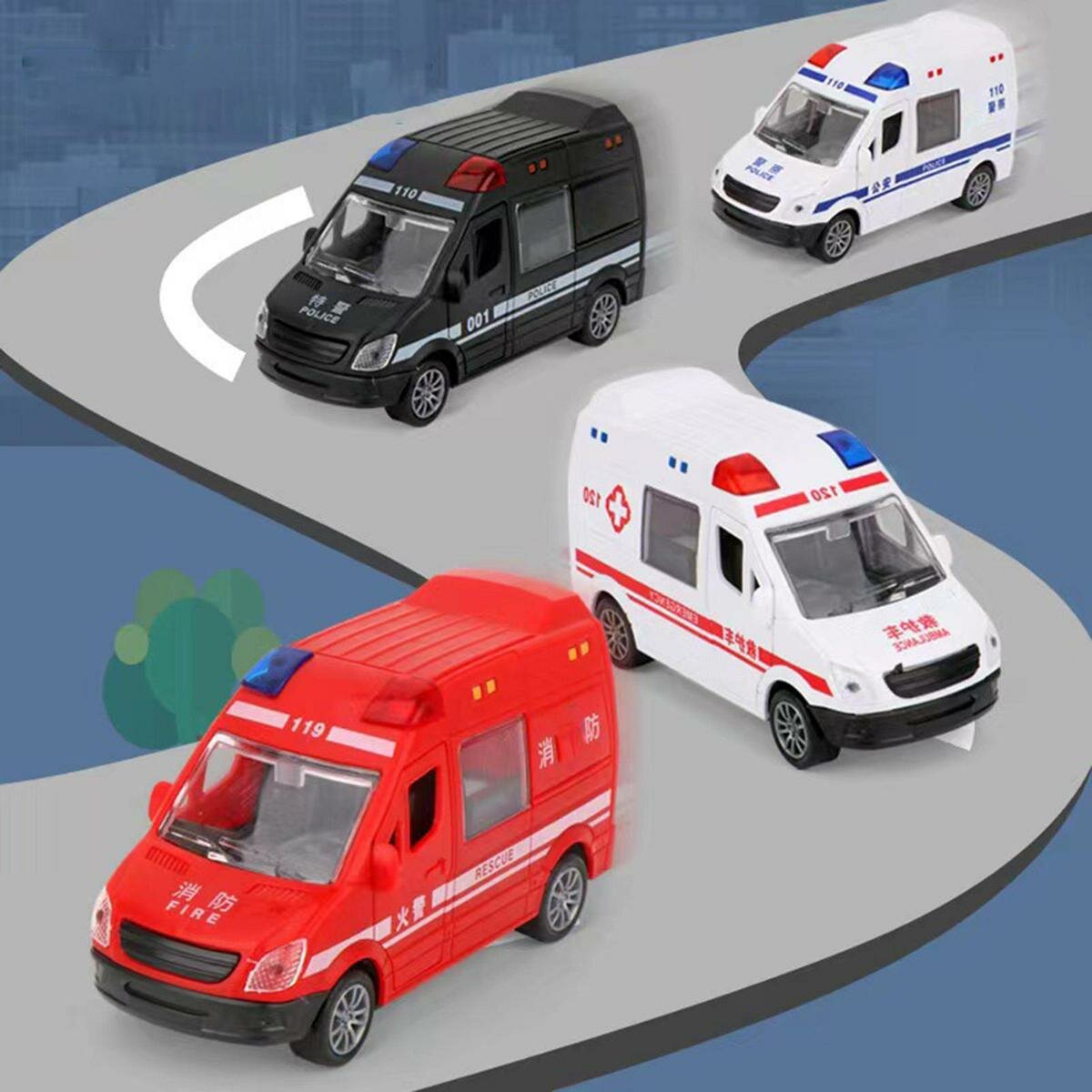 Childrenworld Мини Строительная Машина Инерционное Вождение Машина Скорой Помощи Модель Автоцистерны