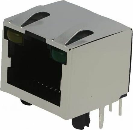Разъем AMPHENOL RJHSE5381 Гнездо RJ45 Кат: 5 экранированный с LED Конф: 8p8c THT 1шт