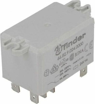 Силовое реле FINDER 66.82.9.024.0000 электромеханическое монтаж в наконечники Faston 250 (6.3x0.8м 1 шт