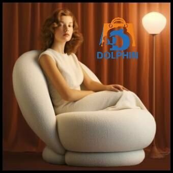 Кресло мягкое, белое, Вращение основания,74*62*69cm