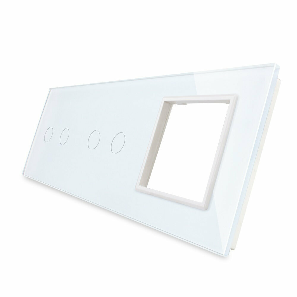Рамка для сенсорных выключателей тройная , 4 клавиши, 1 розетка (2-2-0) белая C7-C2/C2/SR-11