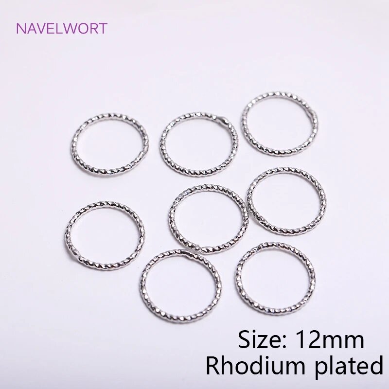Комплект позолоченных колец NAVELWORT 60 pieces, rhodium plated 12mm