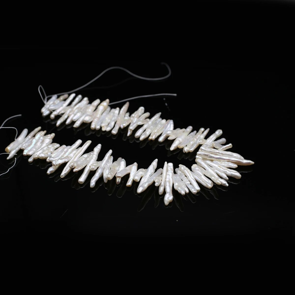 Бусины из натурального пресноводного жемчуга в стиле барокко белый