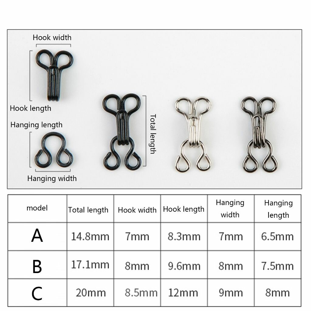 100 шт. металлические кнопки, швейный крючок, крючки для бюстгальтера, маленькая застежка, соединительная пряжка