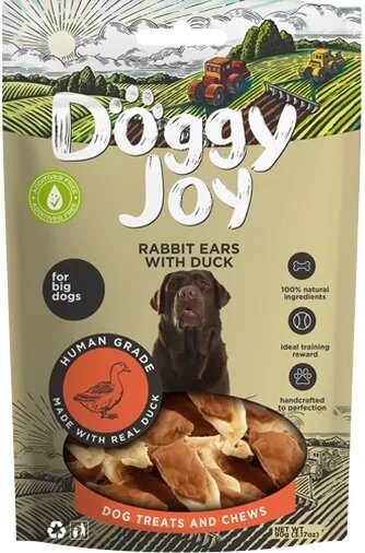 Лакомство для собак крупных пород Doggy Joy кроличьи ушки с уткой 90 г