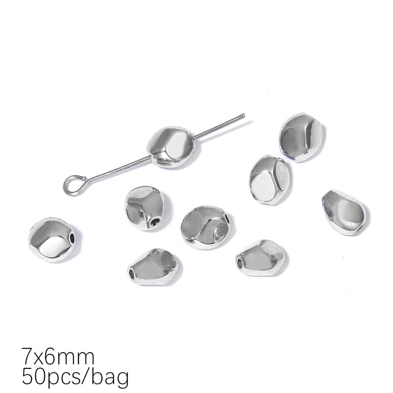 Пластиковые бусины CCB неправильной формы, Родиевые бусины россыпью, разделитель для изготовления ювелирных изделий, аксессуары «сделай сам», 10-50 шт. 7x6mm