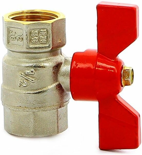 Кран 1/2" ВВ шаровый латунный PREMIUM PPS , бабочка