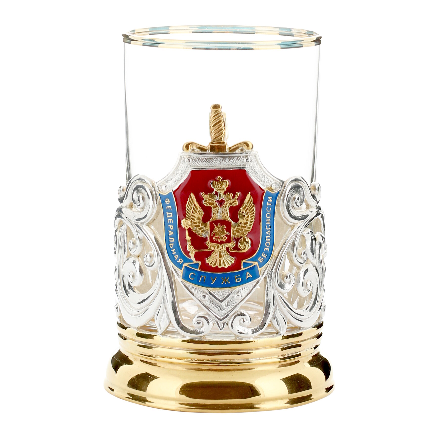 Подстаканник ФСБ, литье, позолота
