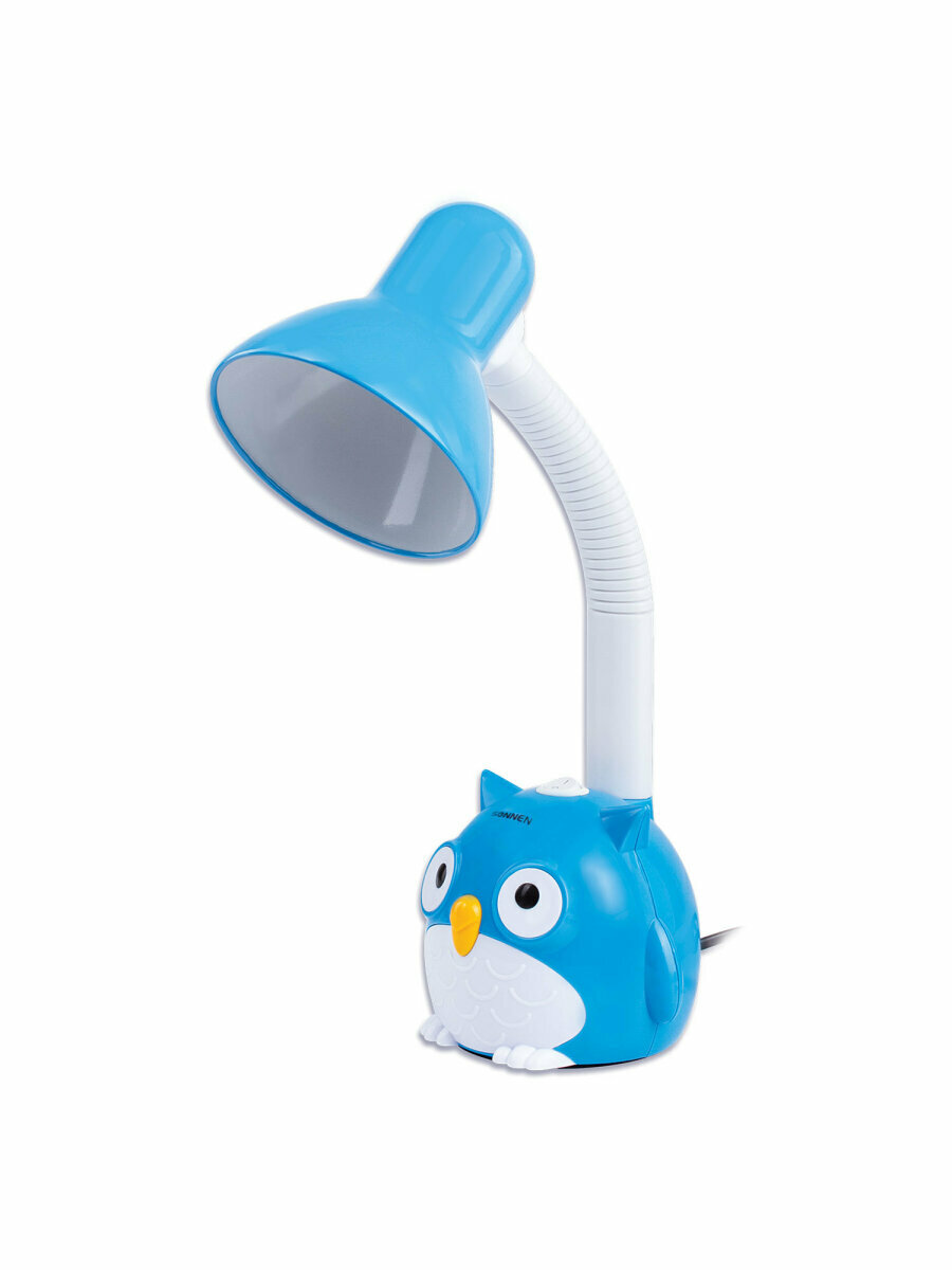 Светильник настольный Sonnen OU-603, на подставке, цоколь Е27, Сова, синий