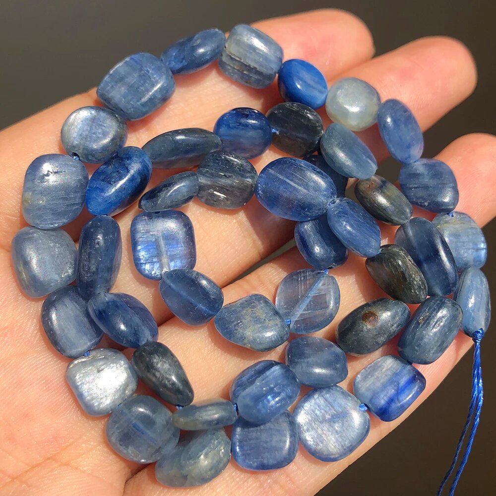 Бусины из синего кианита, 8-10 мм, GMB724