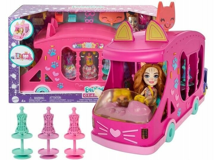 Кукла Enchantimals Mattel - Мобильная студия моды с куклой и прицепом для домашних животных HPB34