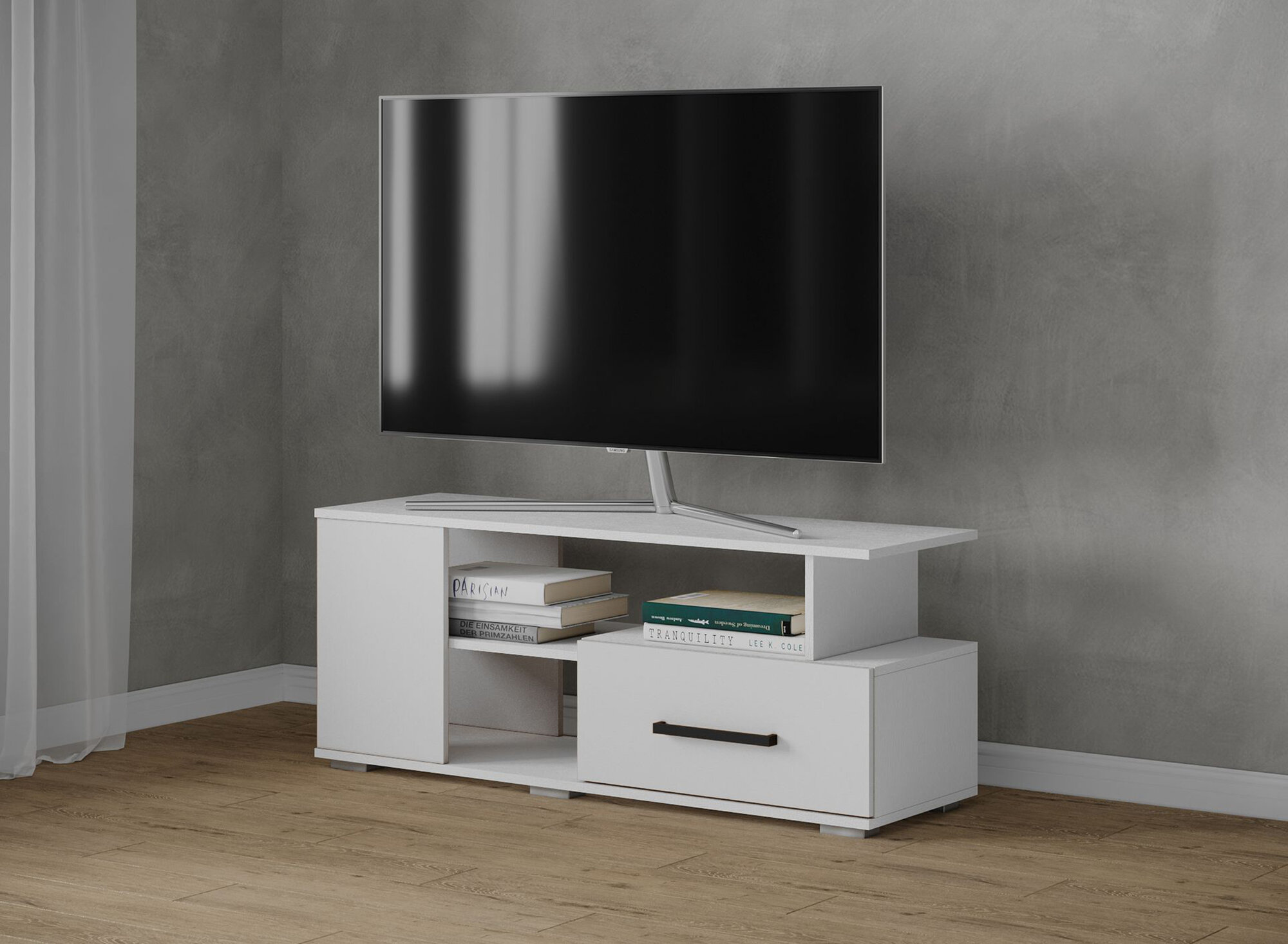 Тумба для ТВ Парус-4 (ш1200*в490*г375) цвет Белый фабрика Тэкс