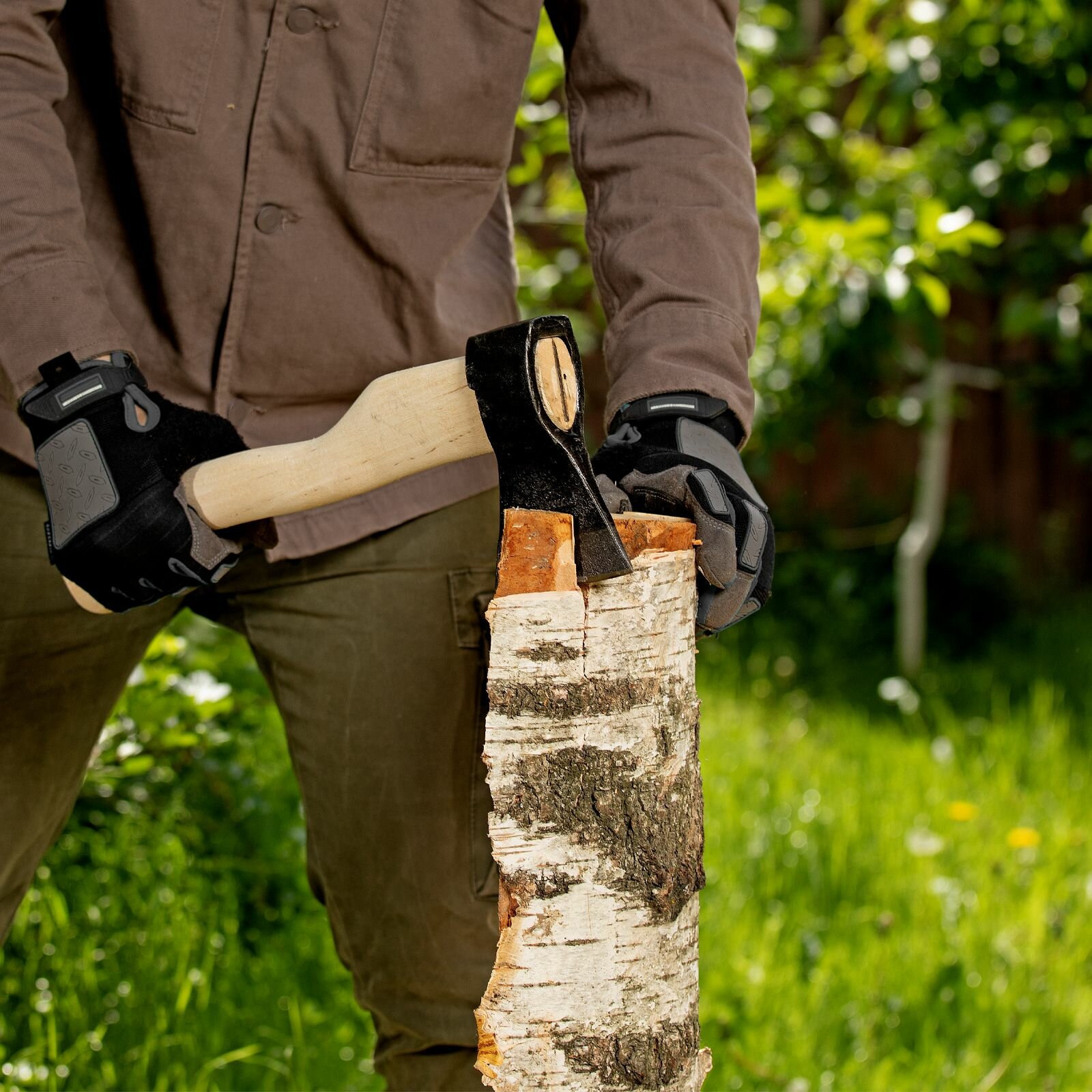 Топор кованый, в сборе, 680/900 г, деревянное топорище, 400 мм, Б, , 21670