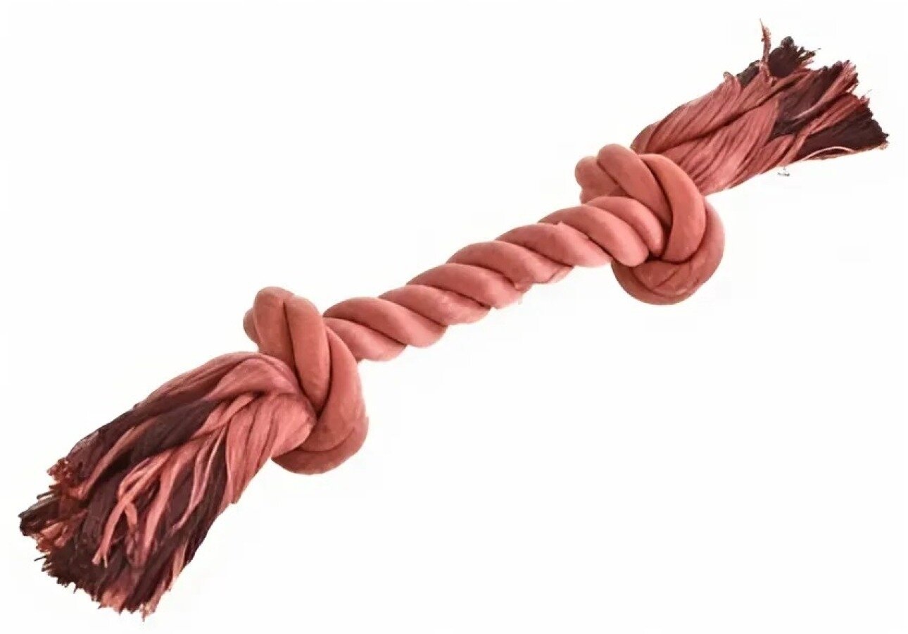 Игрушка для собак Homepet / Хоумпэт Канат с двумя узлами, текстильный, коричневый, 22см / для активных игр