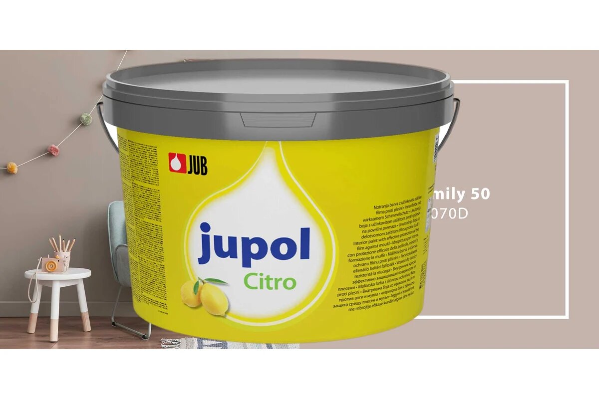 JUB Краска для стен и потолков с запахом лимона JUPOL CITRO 2л, цвет: 070D 1002539-070D