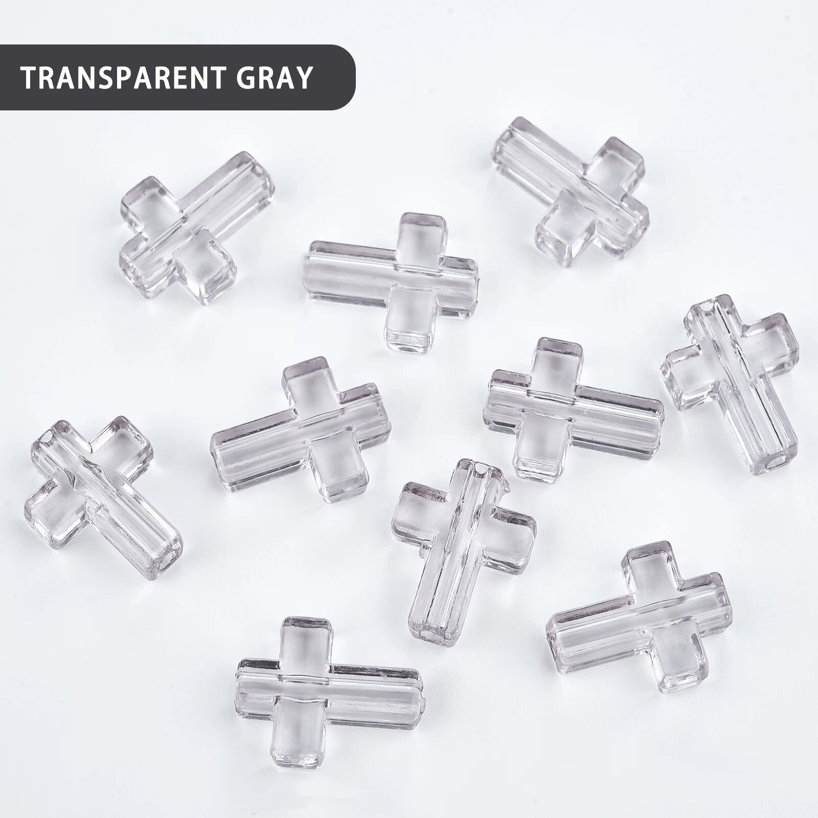 Прозрачные акриловые бусины в форме креста SEVENWELL