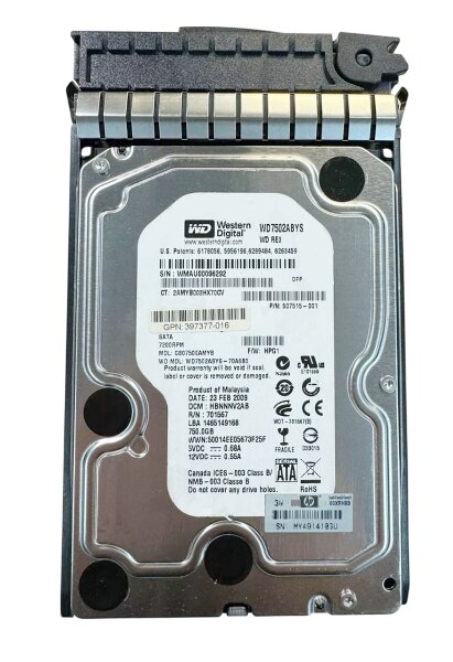 Жесткий диск HP GB0750EAMYB 750Gb SATAII 3,5" HDD