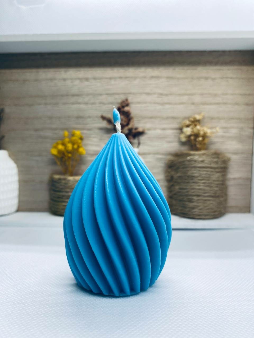 Форма силиконовая для свечей, мыла, гипса, смолы, бетона "Спираль" высота свечи 7*5см, вес 60грамм