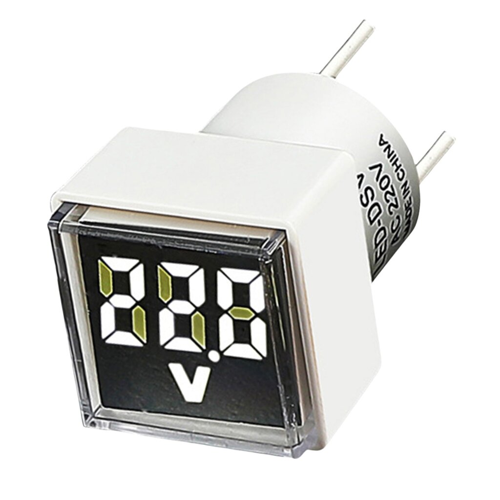 Розетка, Европейская вилка с вольтметром - белый