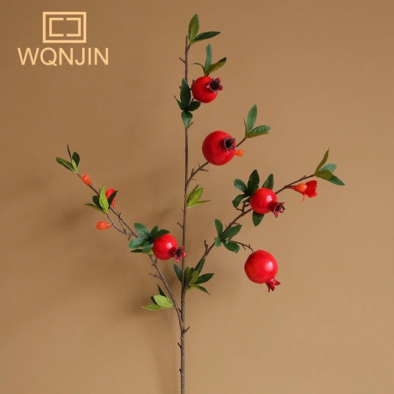 Искусственная ветка граната красная WQNJIN