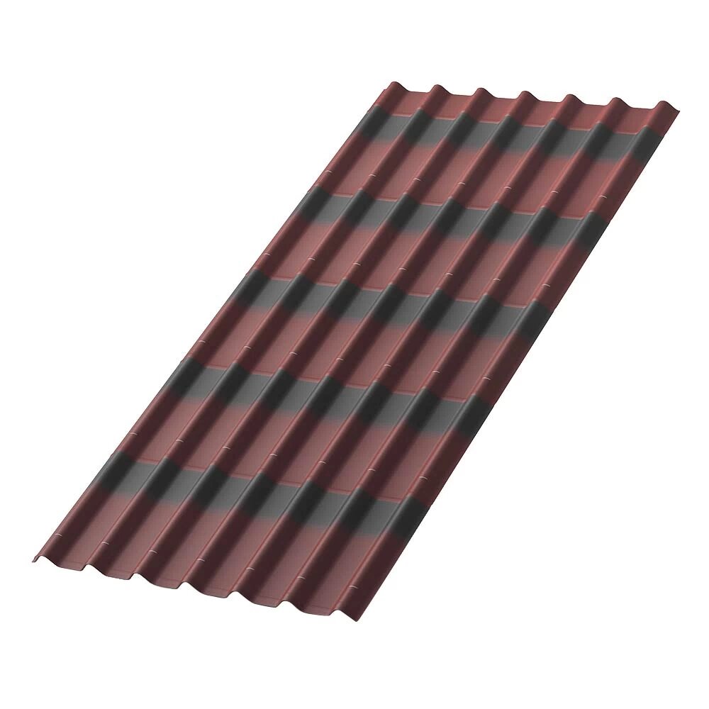 Лист волнистый Ондулин красная черепица 1,95х0,96 м 3,3 мм усиленный Ондулин 10023/3.3_RUS