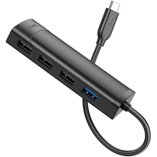 Разветвитель USB-C Hoco HB41 Type-C 4порт. черный