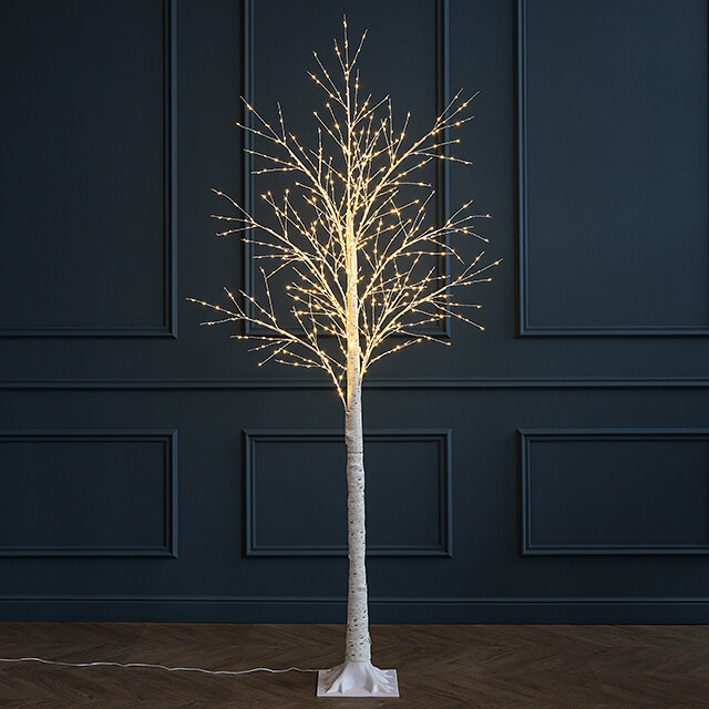 Светодиодное дерево Березка Balbeggi заснеженное 210 см, 750 теплых белых LED ламп, IP44, Winter Deco, 4070711