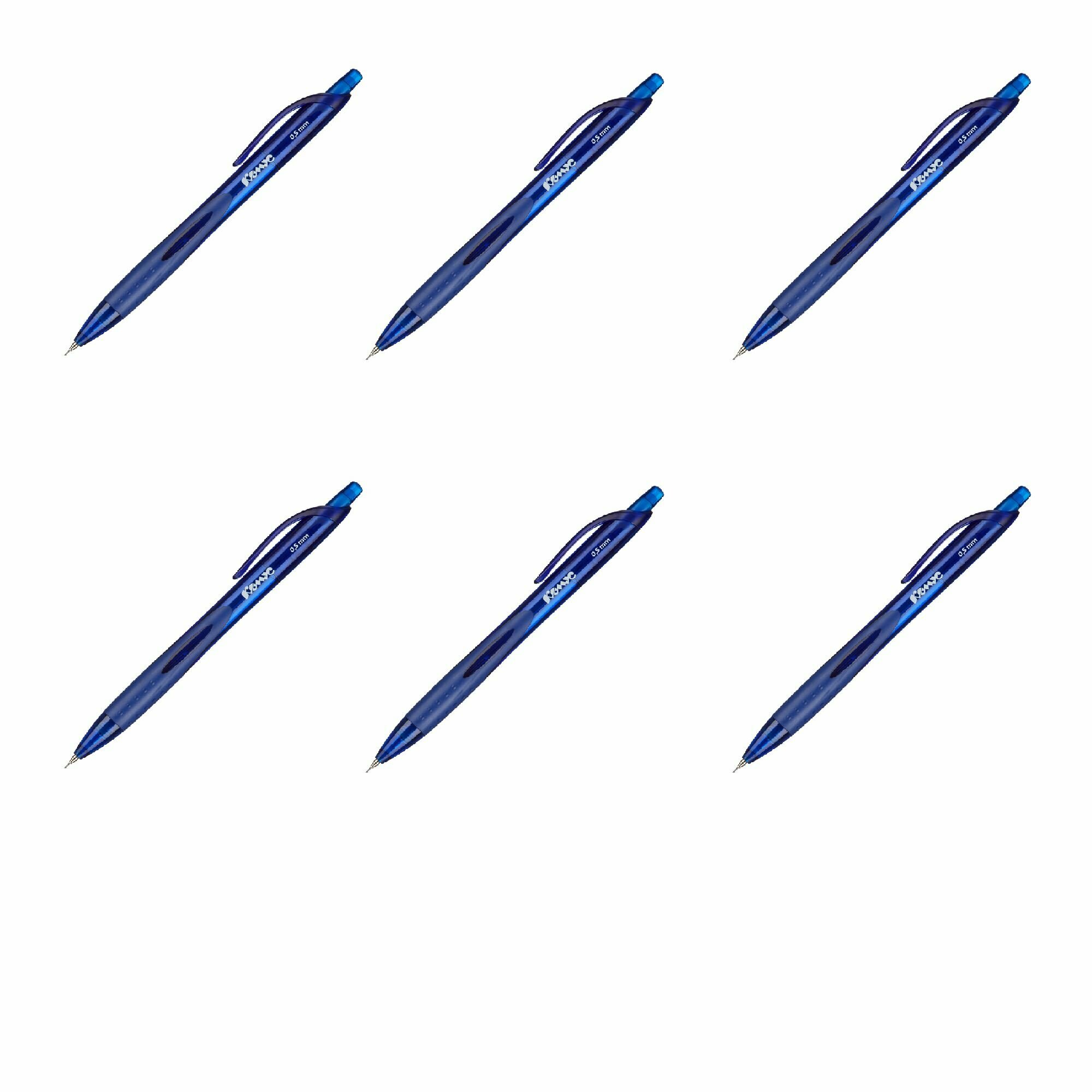 Комус Карандаш механический 0,5 мм, синий корпус, 6 уп