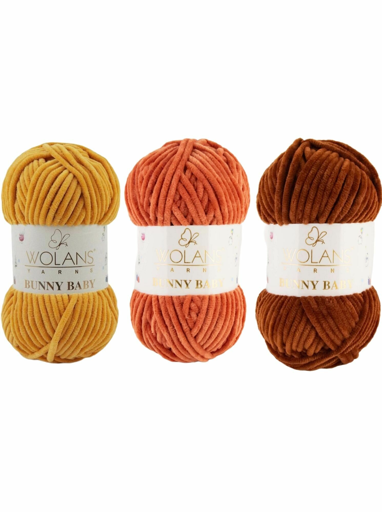 Пряжа Wolans Bunny Baby Набор для вязания 4/3 (27, 37, 60) 3 мотка 100 г/120 м (100% микрополиэстер) воланс банни беби
