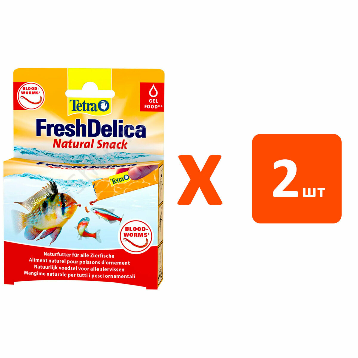 TETRA FRESHDELICA BLOODWORMS корм для рыб красный червь в желе (48 гр х 2 шт)