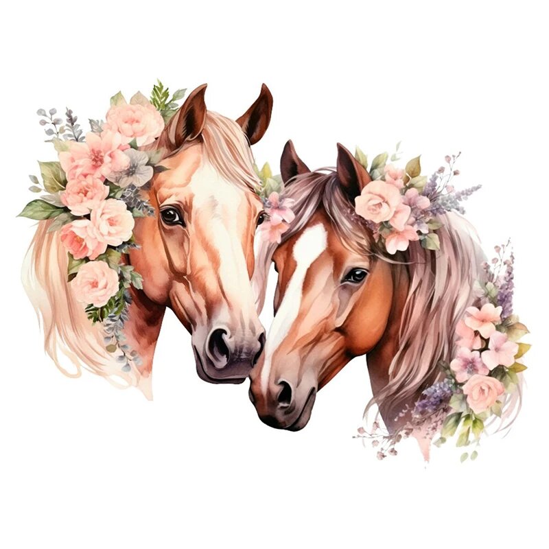 C225 # Акварель Бохо Лошадь Стикер Стены Ванная Комната Туалет Декор Гостиная Шкаф Холодильник Украшения Дома Наклейки