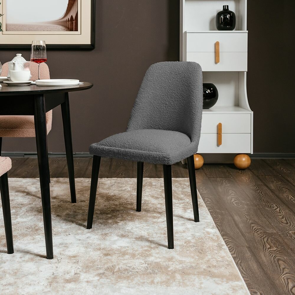 Стул мягкий SEDUM, тон черный темно-серый COTONIO М01-04 Чиа пудинг