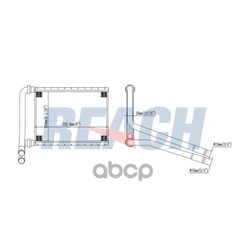 Радиатор Печки Kia Rio D 05- REACH арт. 18-12316