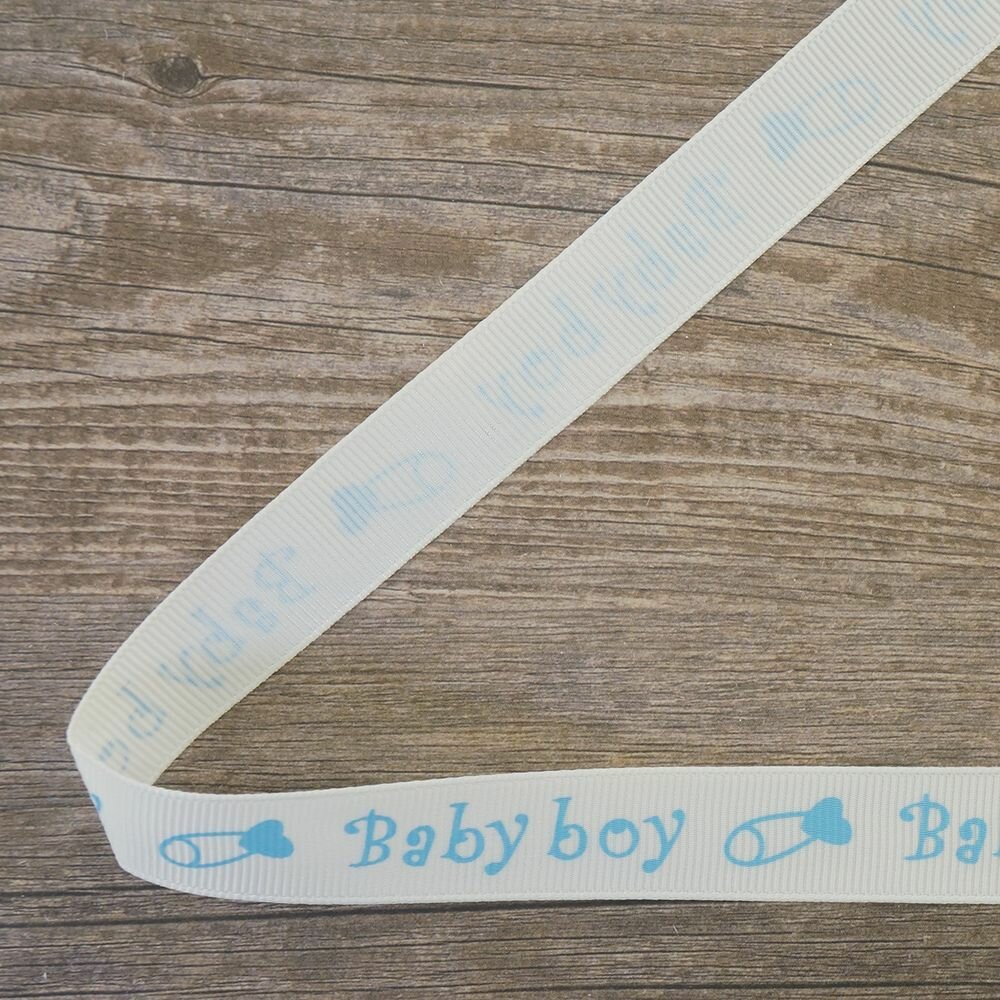 Лента репсовая HEMLINE "Bowtique", Baby Boy, 5 м, на картонной катушке