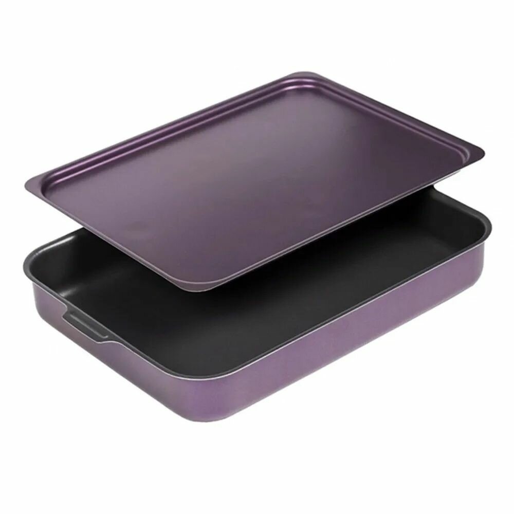Противень Белая калитва "Violet", с антипригарным покрытием, 19х25х5,7 см, 0,9 мм, металлическая крышка