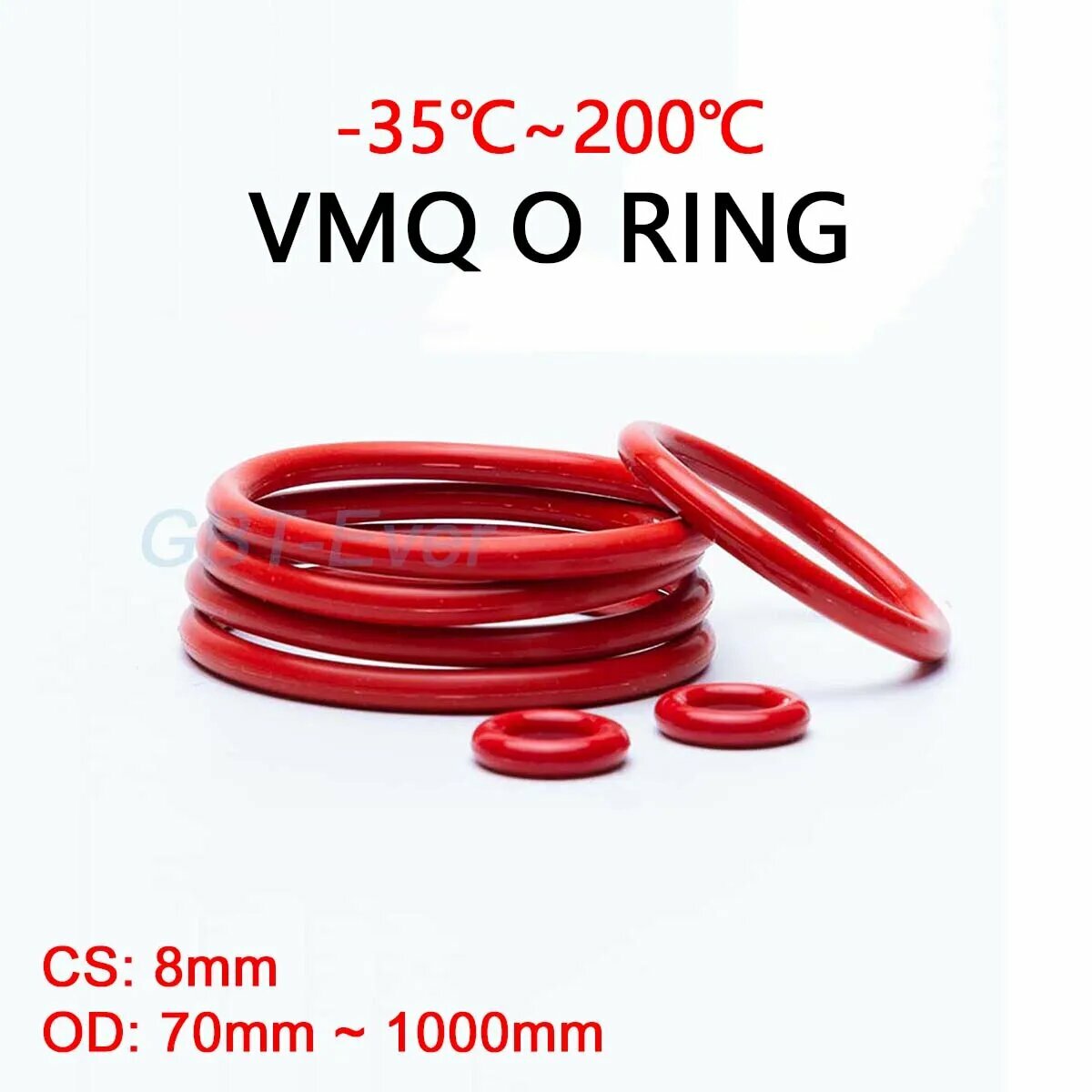 Силиконовые уплотнительные кольца VMQ, красный, 8 мм, 70-1000 мм OD 305mm(1Pcs)