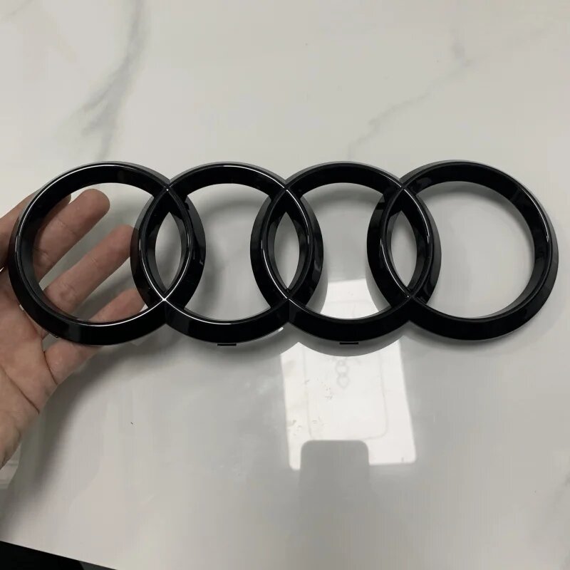 AUDI A7 4-кольцевой логотип ABS черный 2019-2024 Автомобильный капот передняя решетка задний багажник эмблема значок наклейка Quattro Sline A7 аксессуар ремонт Front 2019-2024 1p