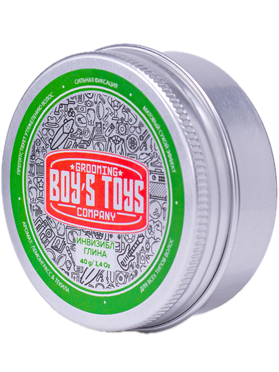 BOY'S TOYS Глина для Укладки Волос ИНВИЗИБЛ, сильная фиксация, 40г