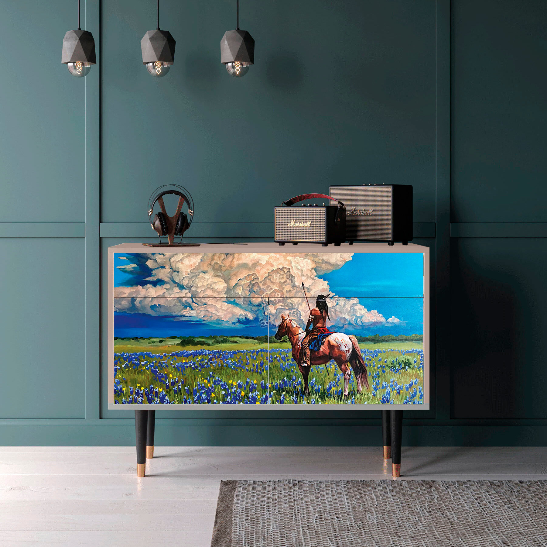 Комод - STORYZ - BS4 Thunderheads by Sarah Dean, Размер - 115 x 85 x 48 см, Цвет корпуса - Бежевый