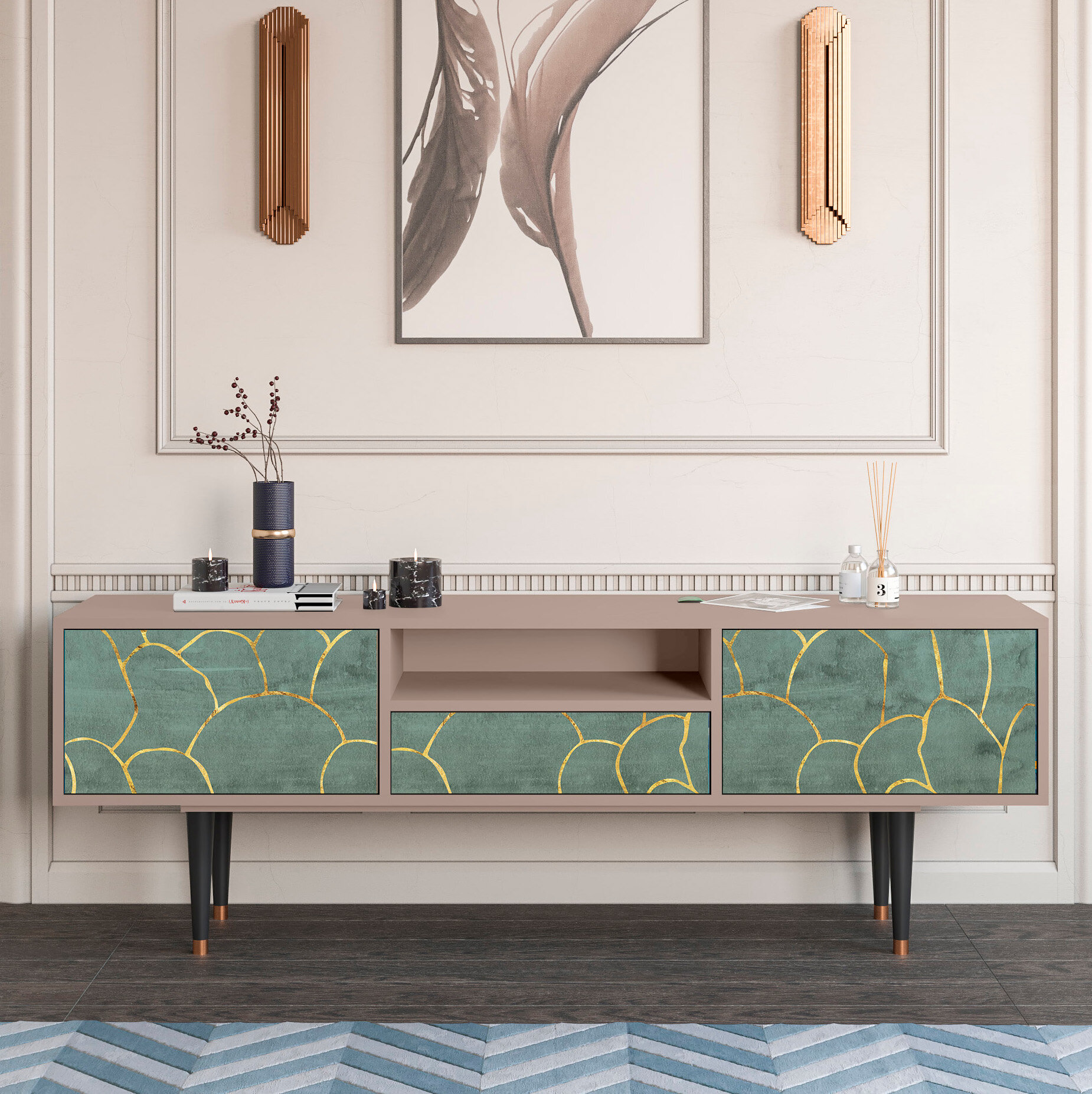 ТВ-Тумба - STORYZ - T6 Magnificent Water Lily, Размер - 170 x 69 x 41 см, Цвет корпуса - , Бежевый
